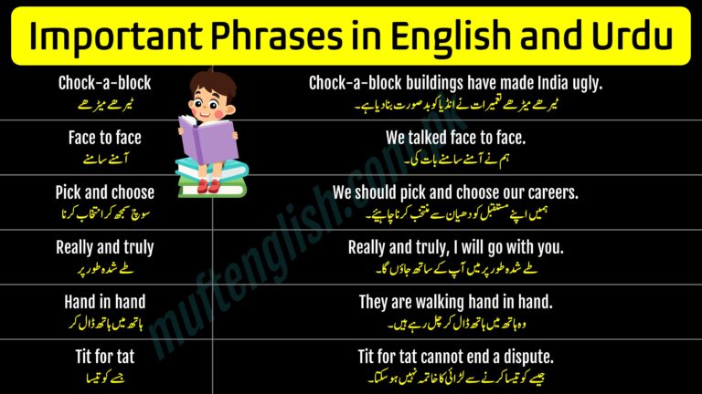 106 Idioms and Phrases with Urdu Meanings and Examples